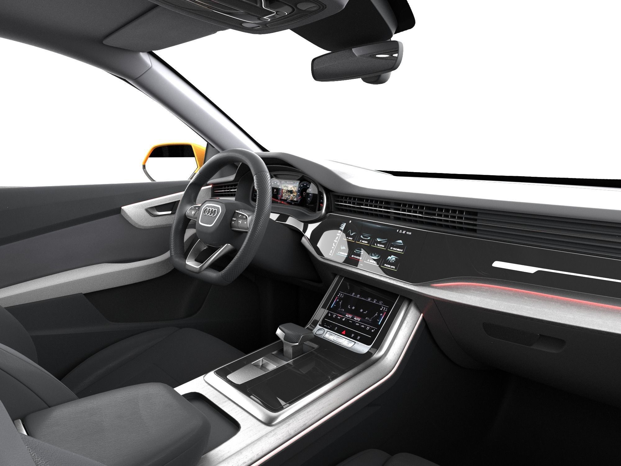 Audi Q8 2019 DETAILED INTERIOR 3D model | CGTrader