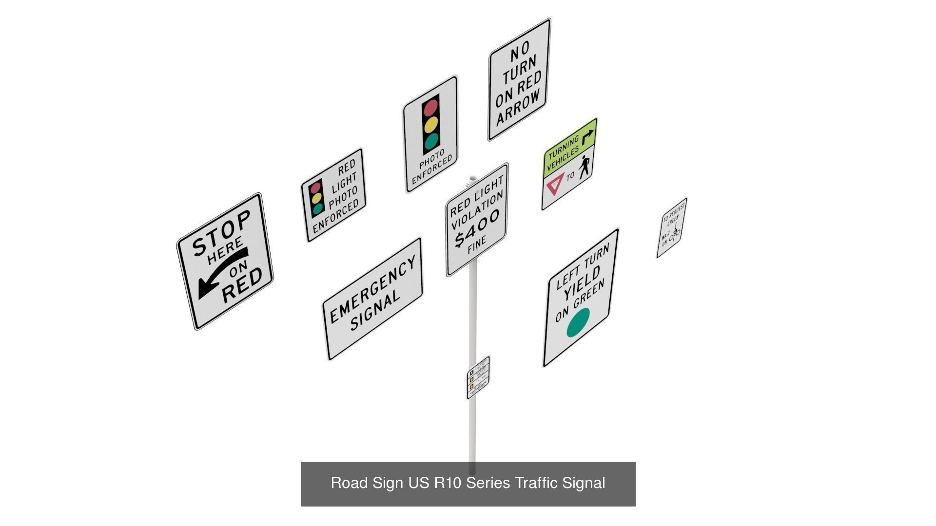 All-In-One Road Sign - US - R Series BIM Collection | CGTrader