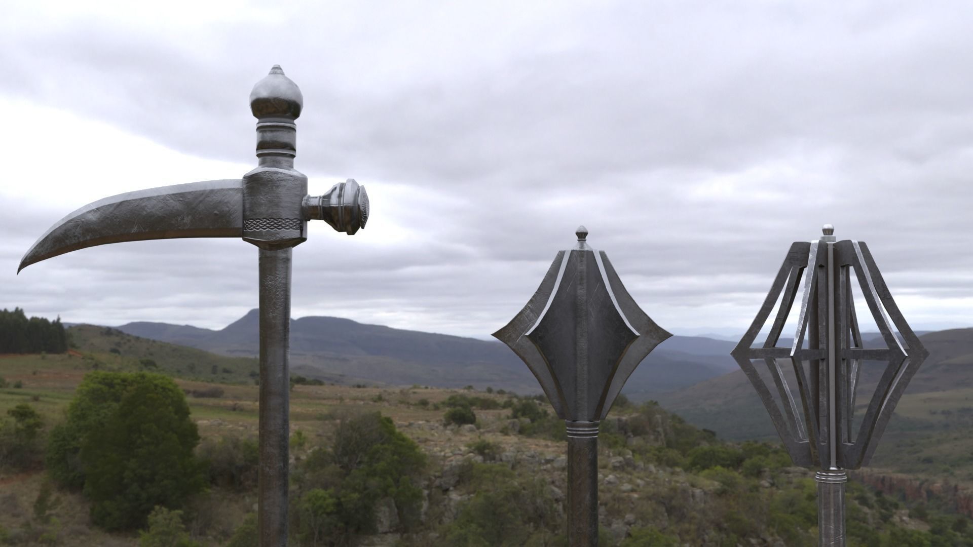 3D model Medieval slavic weapons game asset VR / AR / low-poly | CGTrader