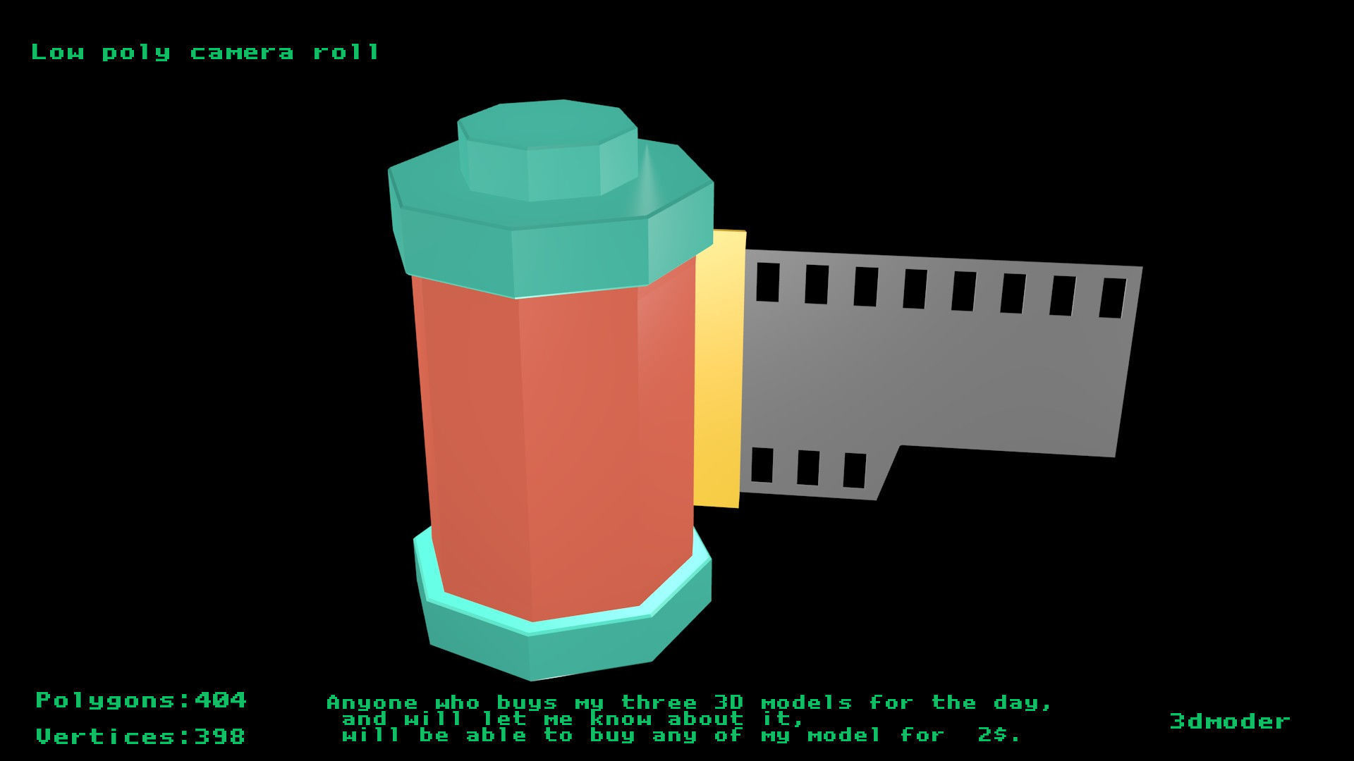 3D model Low poly camera roll VR / AR / low-poly | CGTrader
