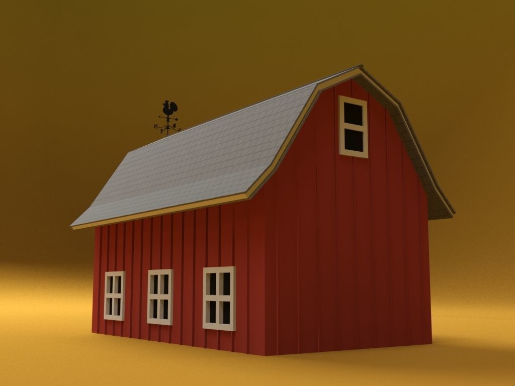 Cartoon Barn 3D model | CGTrader