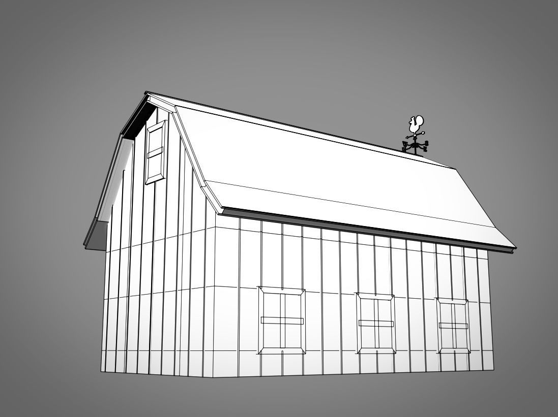 Cartoon Barn 3D model | CGTrader