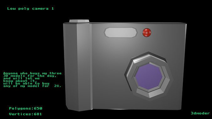 3D model Low poly camera 1 VR / AR / low-poly | CGTrader