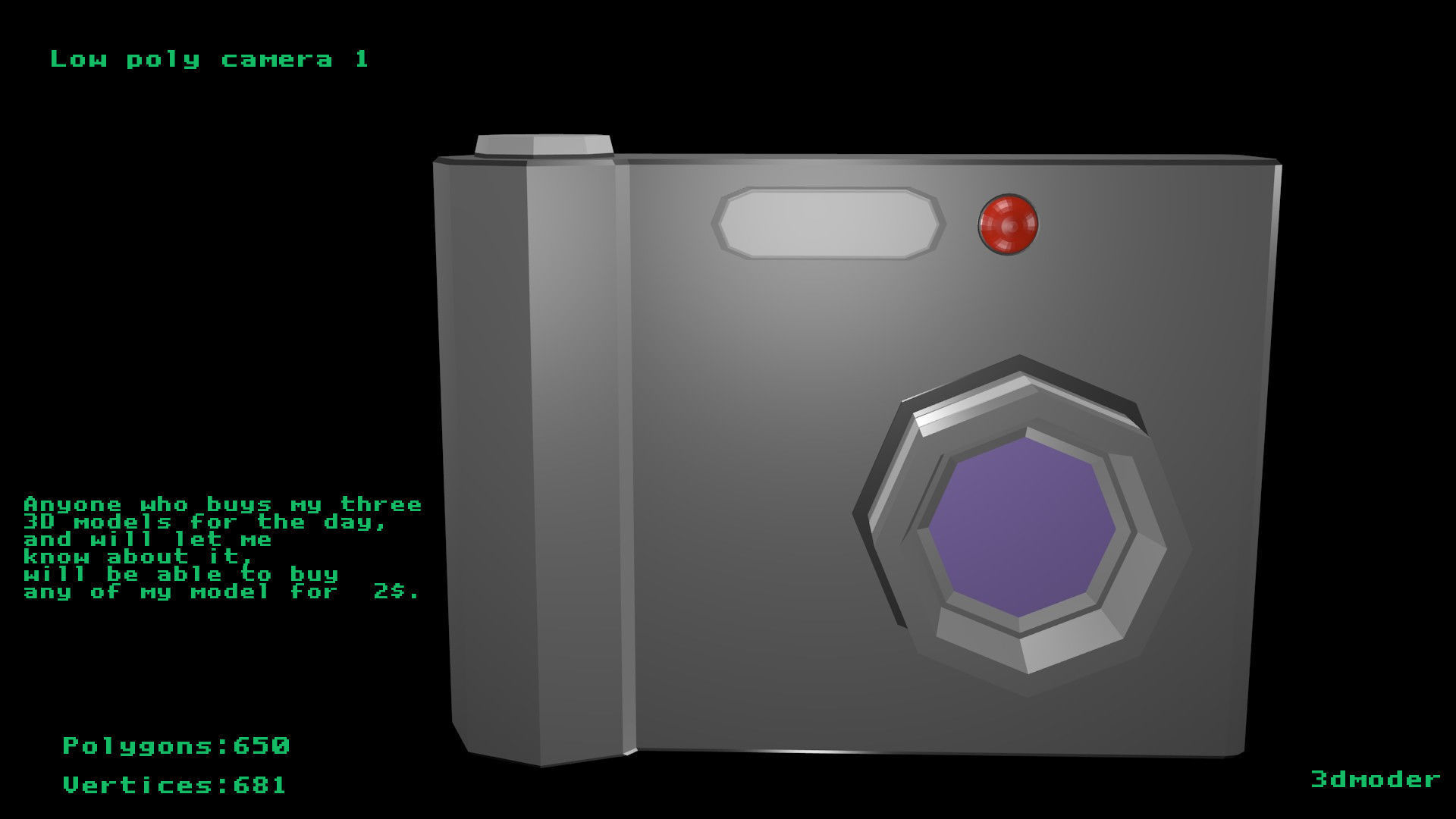 3D model Low poly camera 1 VR / AR / low-poly | CGTrader