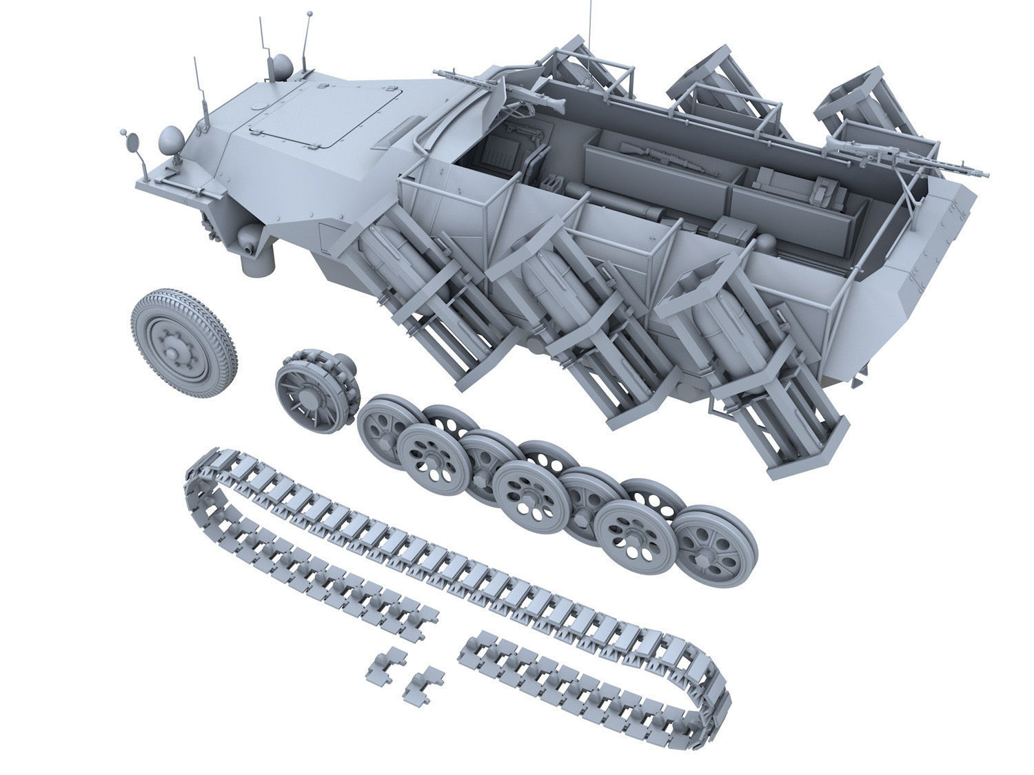 SDKFZ 251 - Ausf D - Stuka zu Fuss 3D model | CGTrader