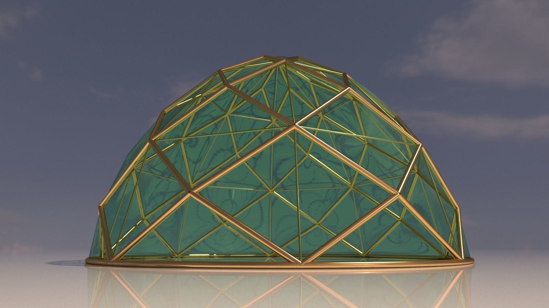 Pointed dome triangulated with glass enclosure 3D model | CGTrader
