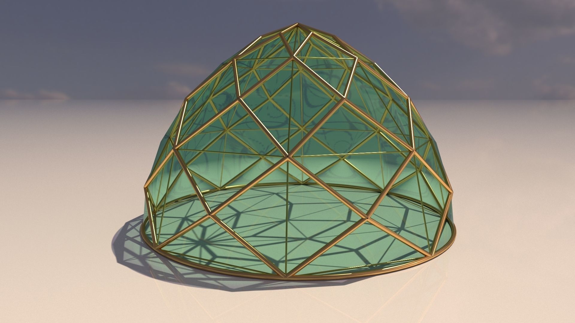 Pointed dome triangulated with glass enclosure 3D model | CGTrader