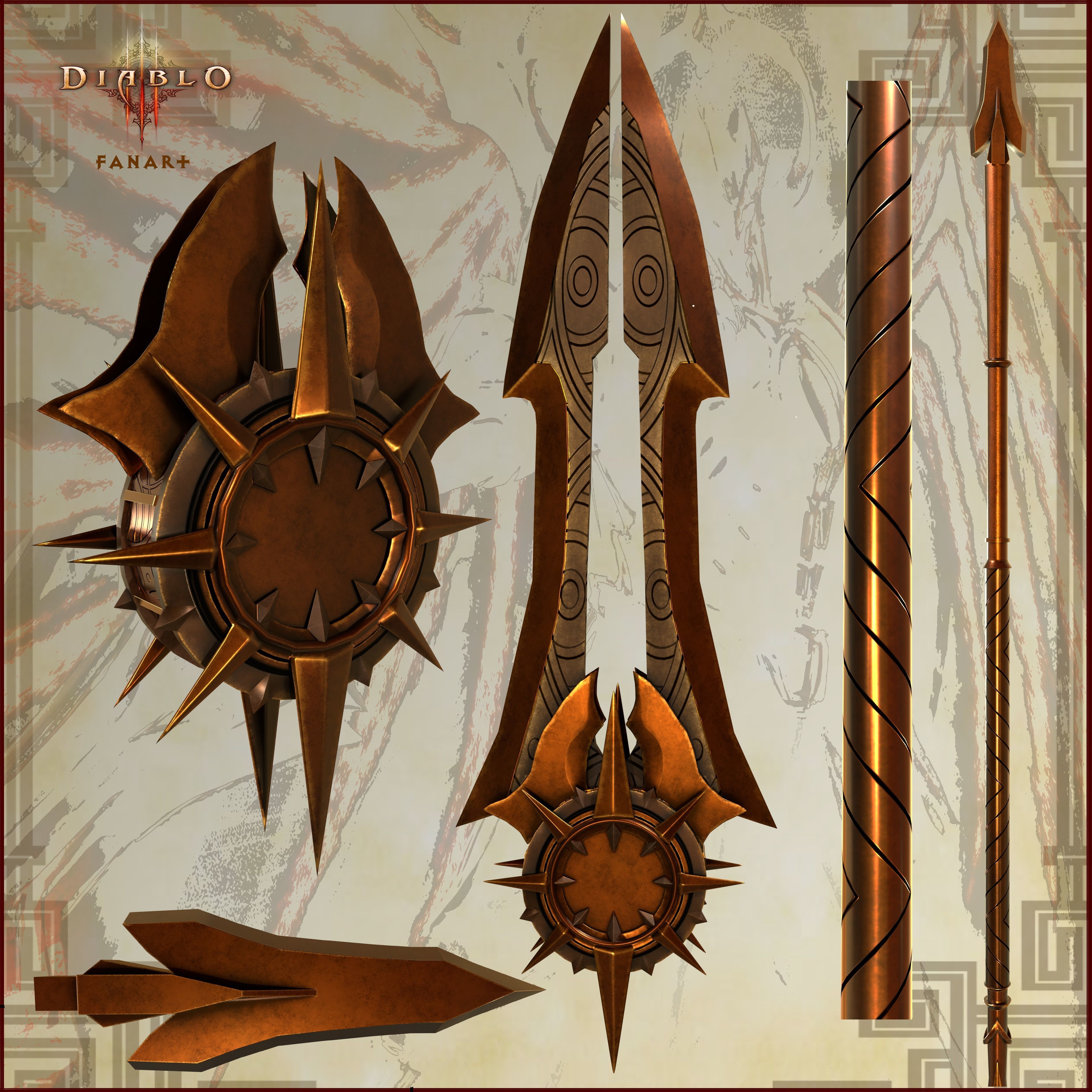 Solarion the spear of valor free 3D model | CGTrader