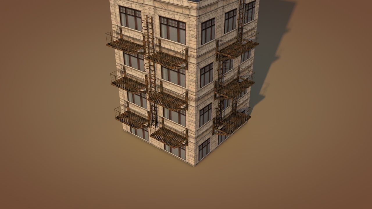 3D model Caged Fire Escape Ladder VR / AR / low-poly | CGTrader