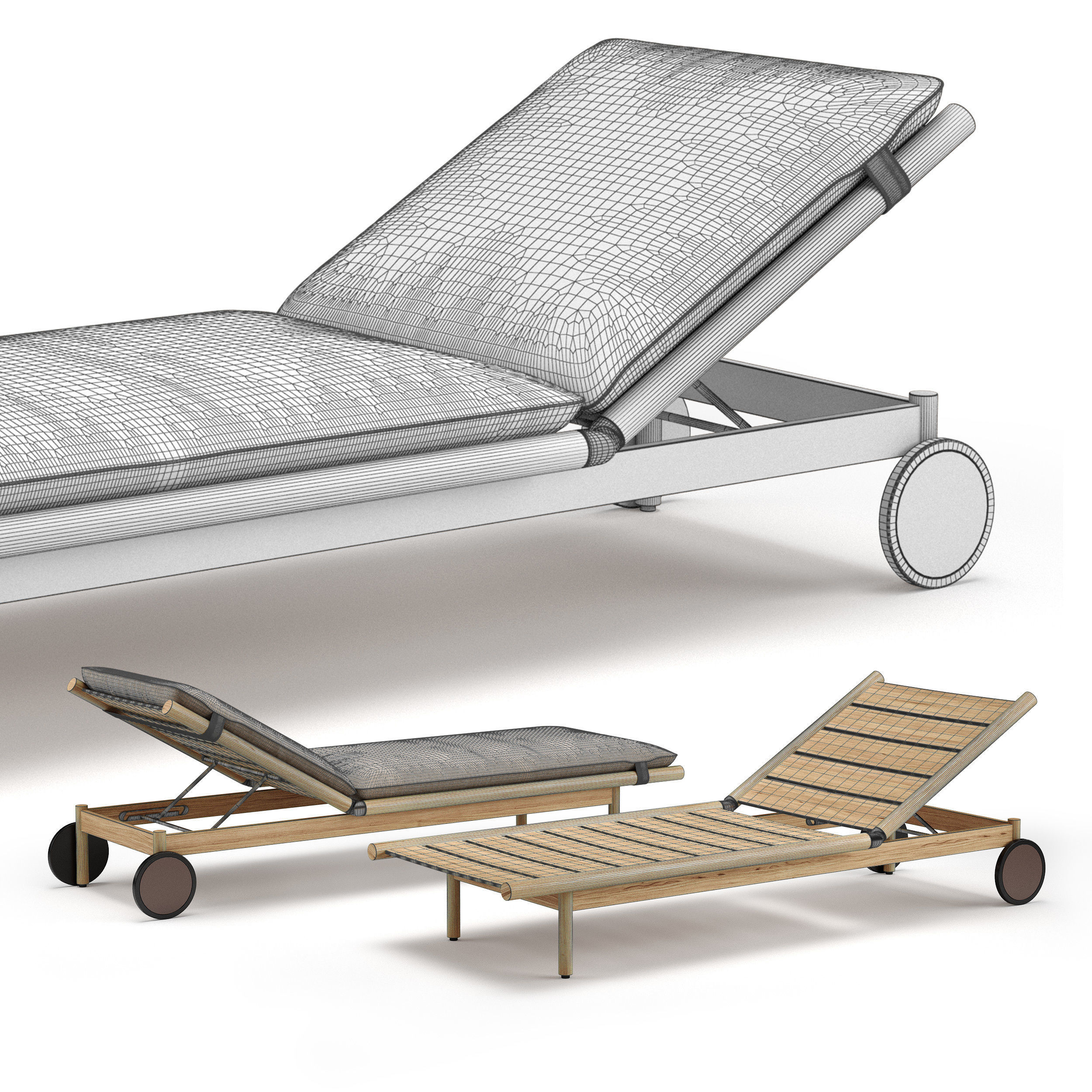 Dedon Tibbo Sunlounger 3D model | CGTrader