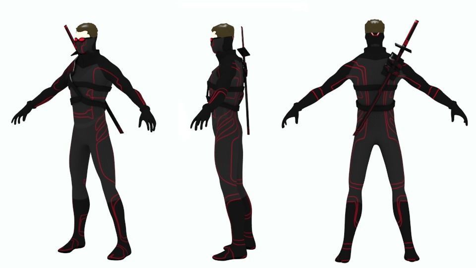 3D animated Model ninja | CGTrader