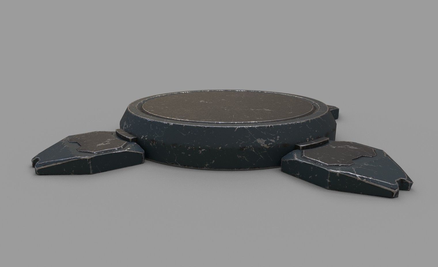 3D model Landmine futuristic - lowpoly - PBR - 7 color variants VR / AR ...