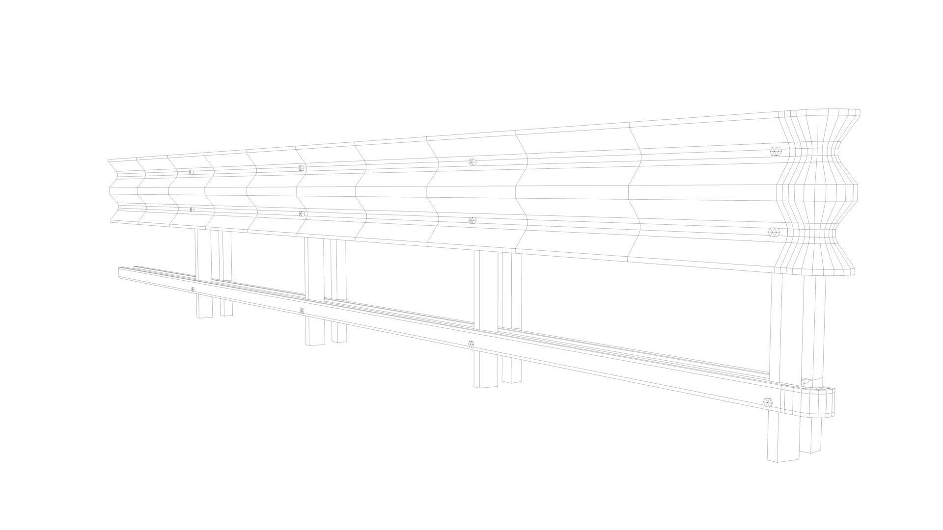 Guardrail metal railing 3D model | CGTrader