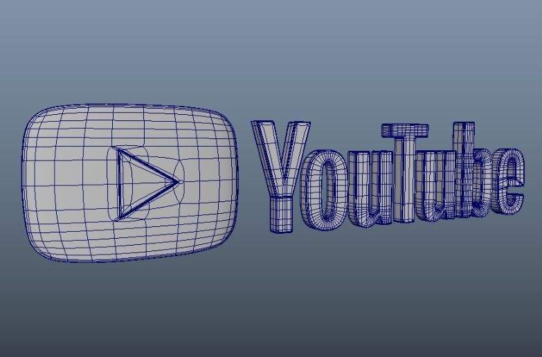 youtube logo 3d 3D model | CGTrader