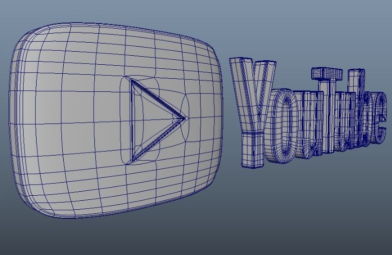 youtube logo 3d 3D model | CGTrader