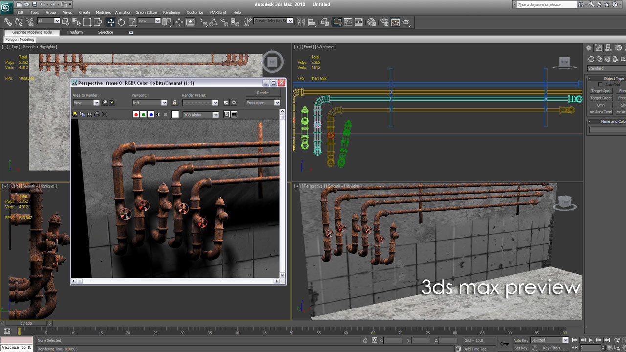3D model Rusty Plumbing Pipes VR / AR / low-poly | CGTrader