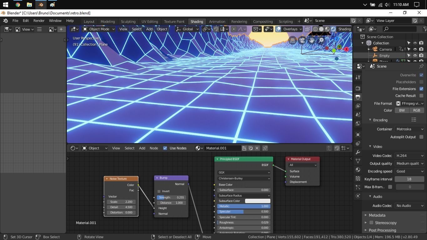 3D model Retrowave 80s style 3D Scene Blender EEVEE VR / AR / low-poly ...
