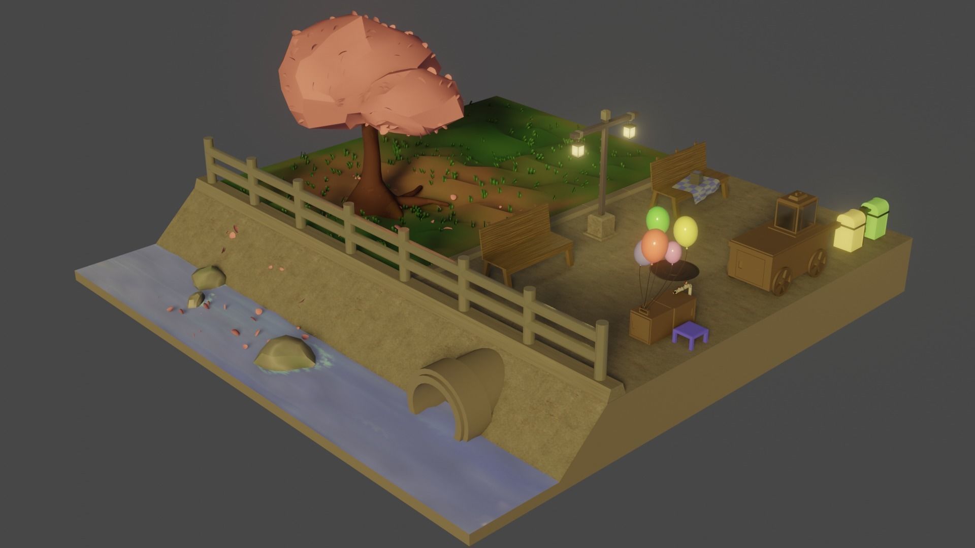 3D model Low Poly Park | CGTrader