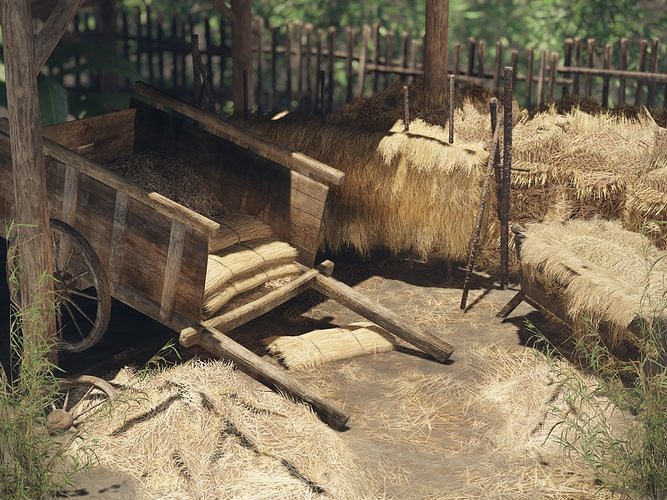 3D model Hay and Haystack Props - PBR and Game Ready VR / AR / low-poly ...