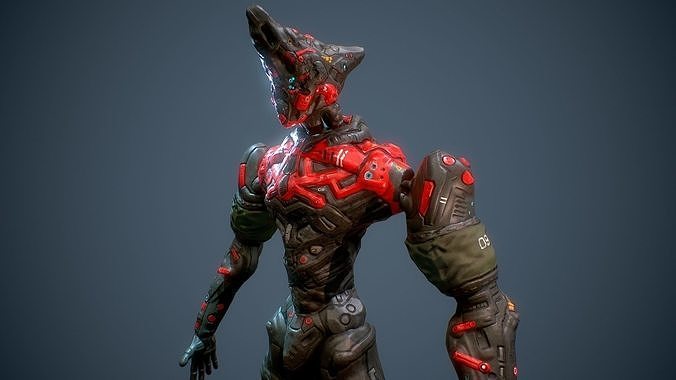 3D model Low poly sci fi security robot warrior character model VR / AR / low-poly | CGTrader