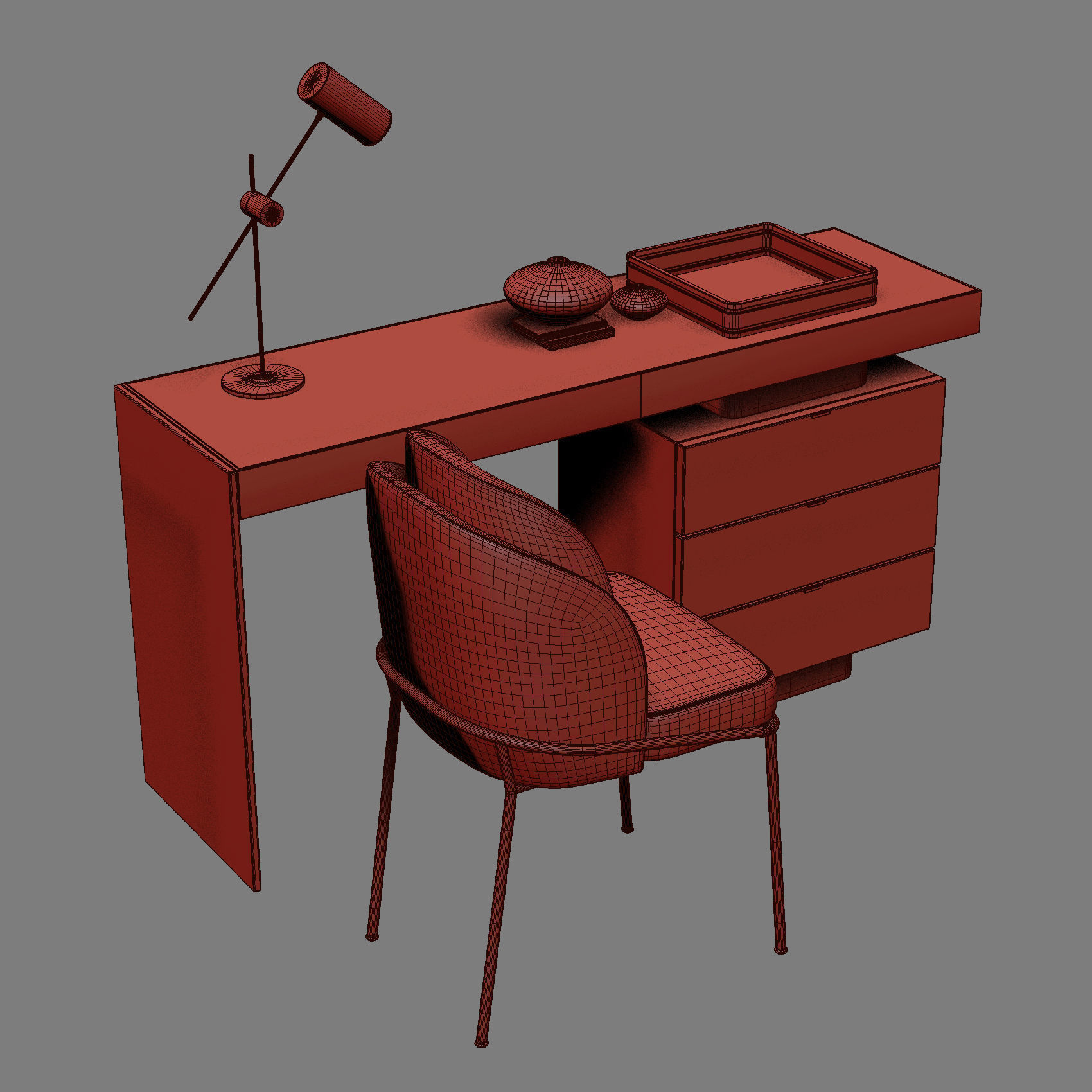 Minotti Carson desk set 3D model | CGTrader