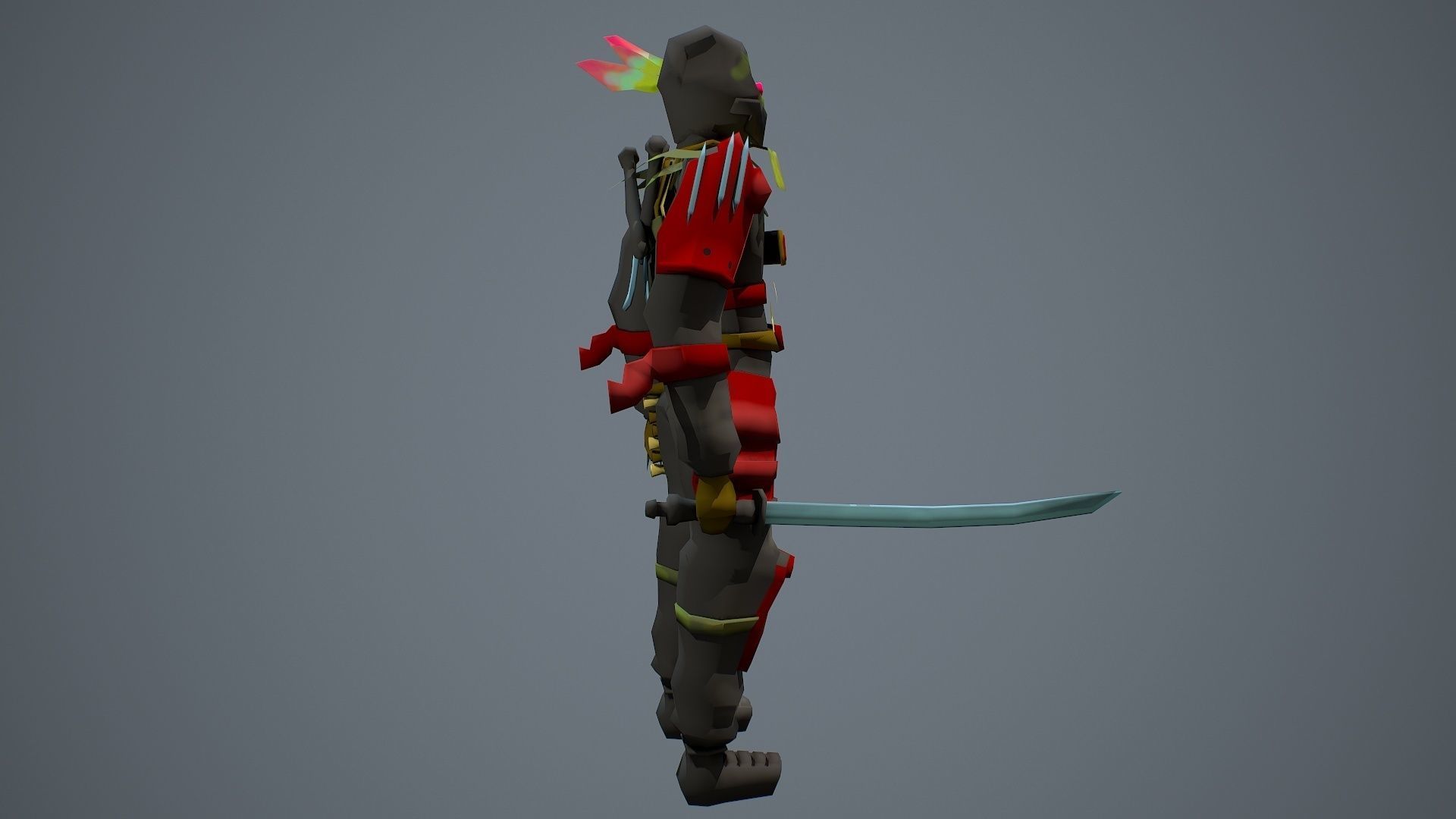 3D model Low poly stylized fantasy ninja character model VR / AR / low ...