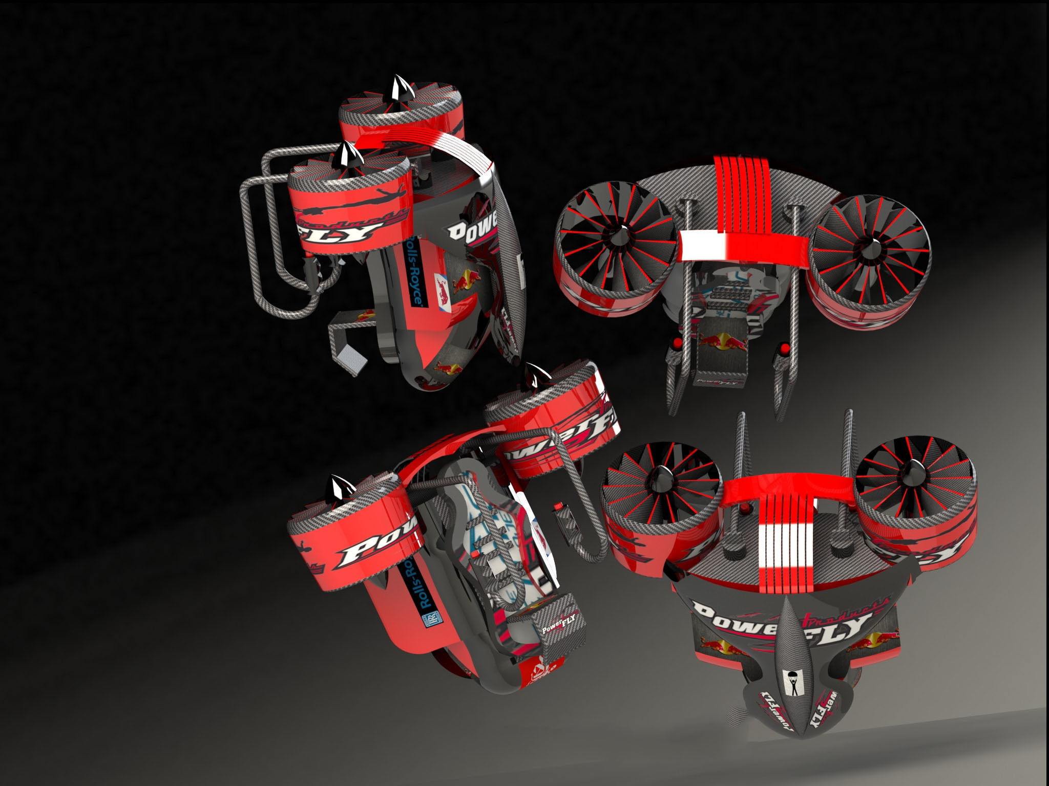 Real aviation industry jet flying backpack 3D model 3D printable | CGTrader