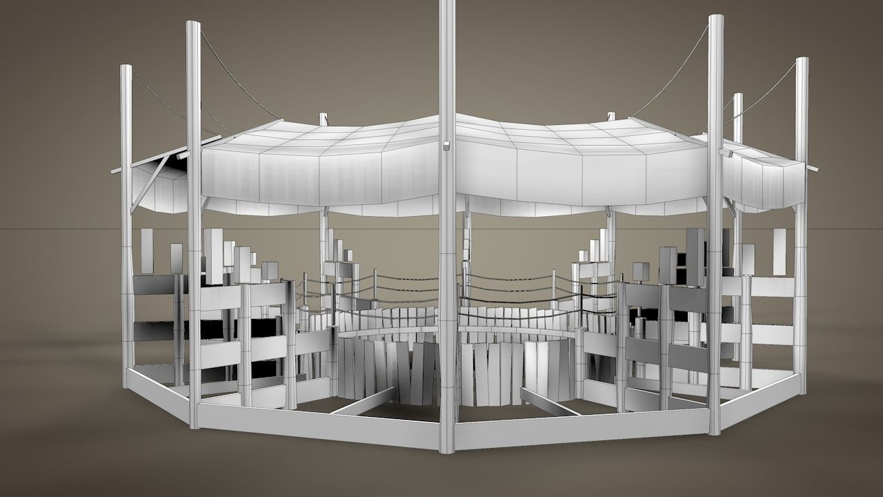 3D model Wooden Battle Arena VR / AR / low-poly | CGTrader