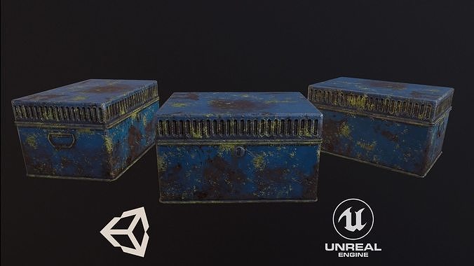 Old mossy metal safe rusty free VR / AR / low-poly 3D model | CGTrader