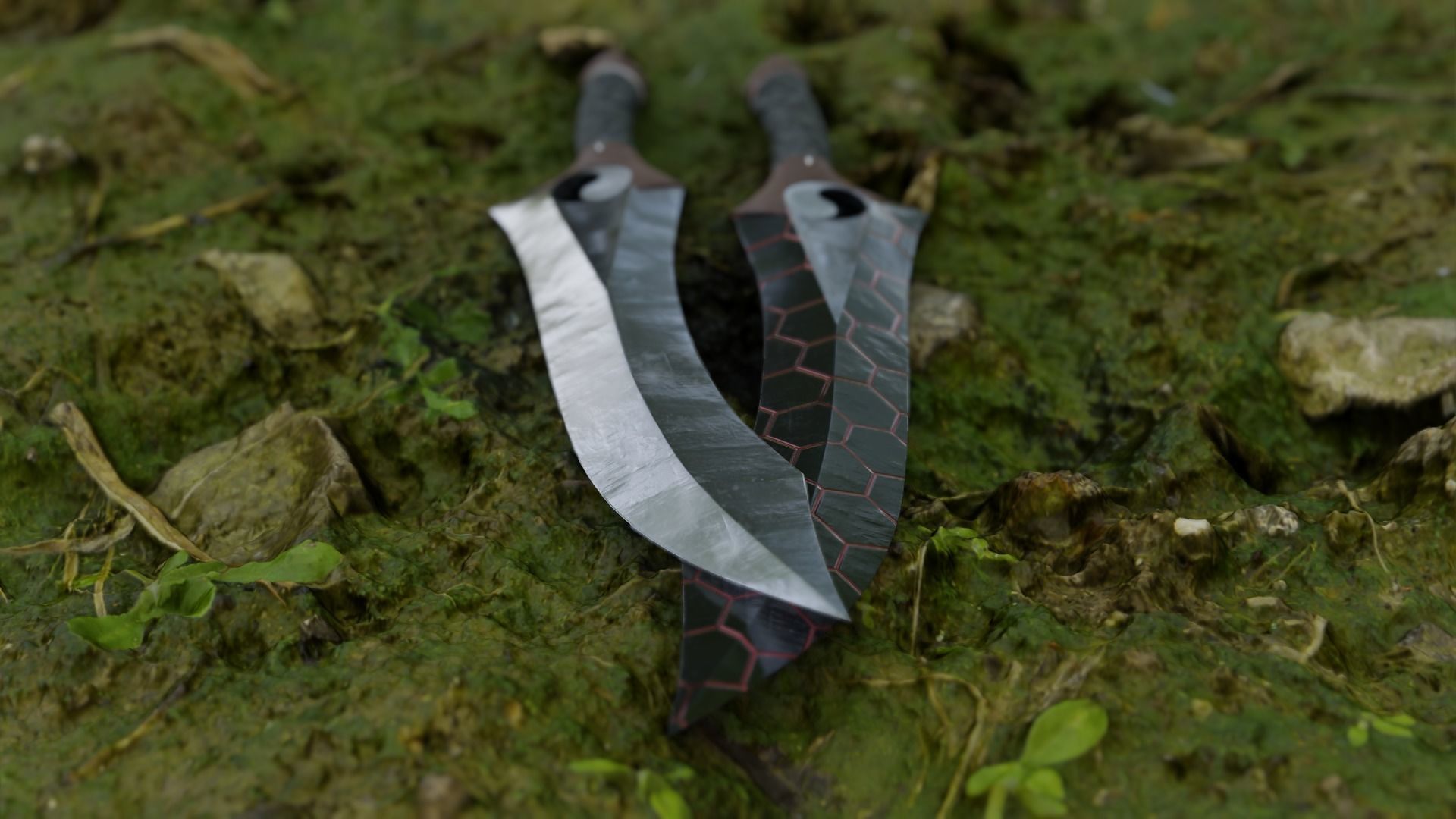 Kanshou and Bakuya 3D model | CGTrader