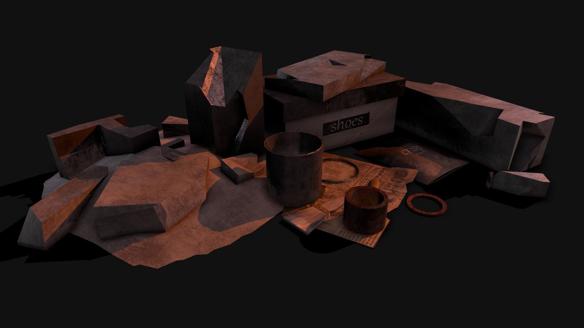 3D model Garbage LOW-POLY PBR VR / AR / low-poly | CGTrader