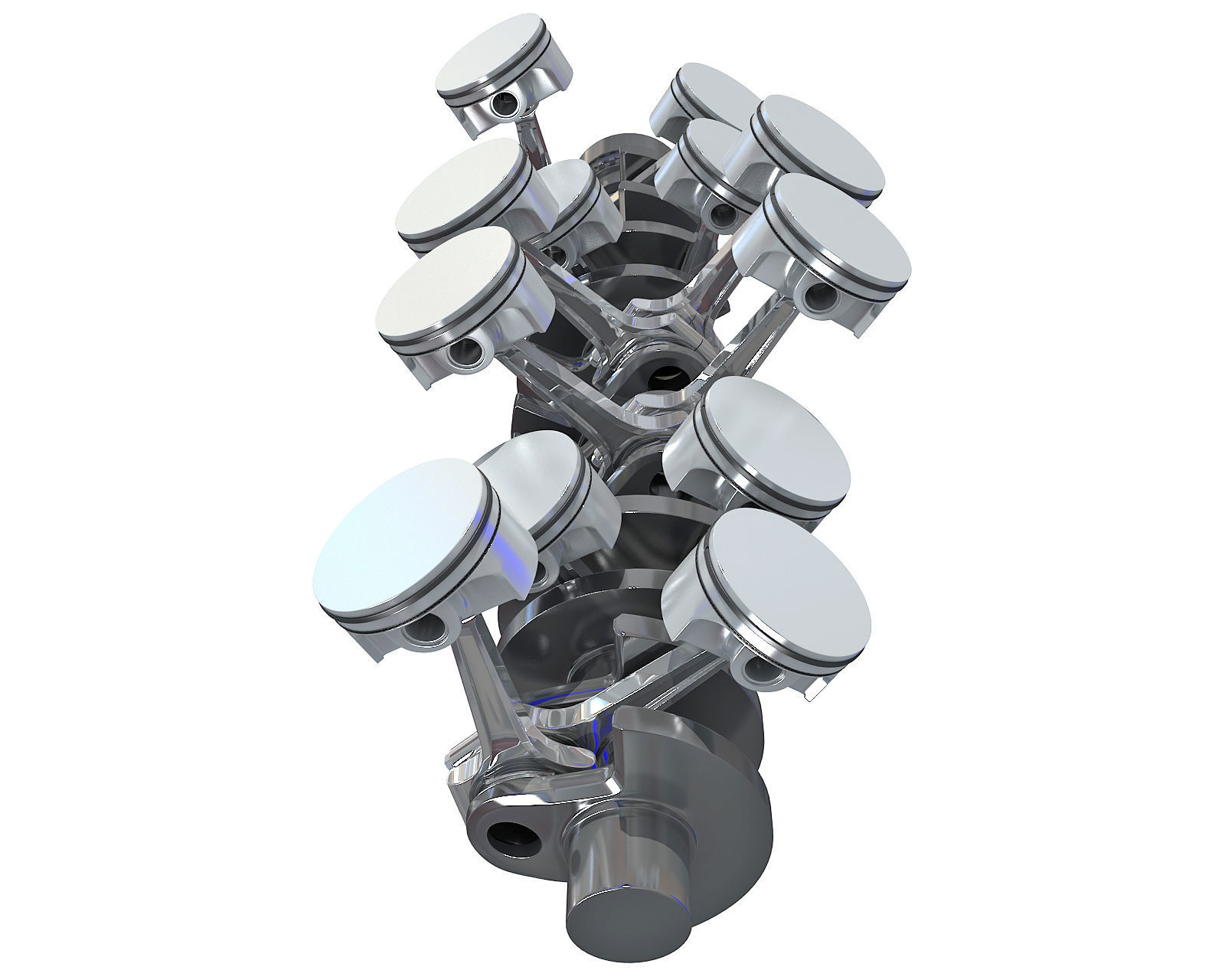 Animated V12 Engine Cylinders 3D model animated rigged | CGTrader