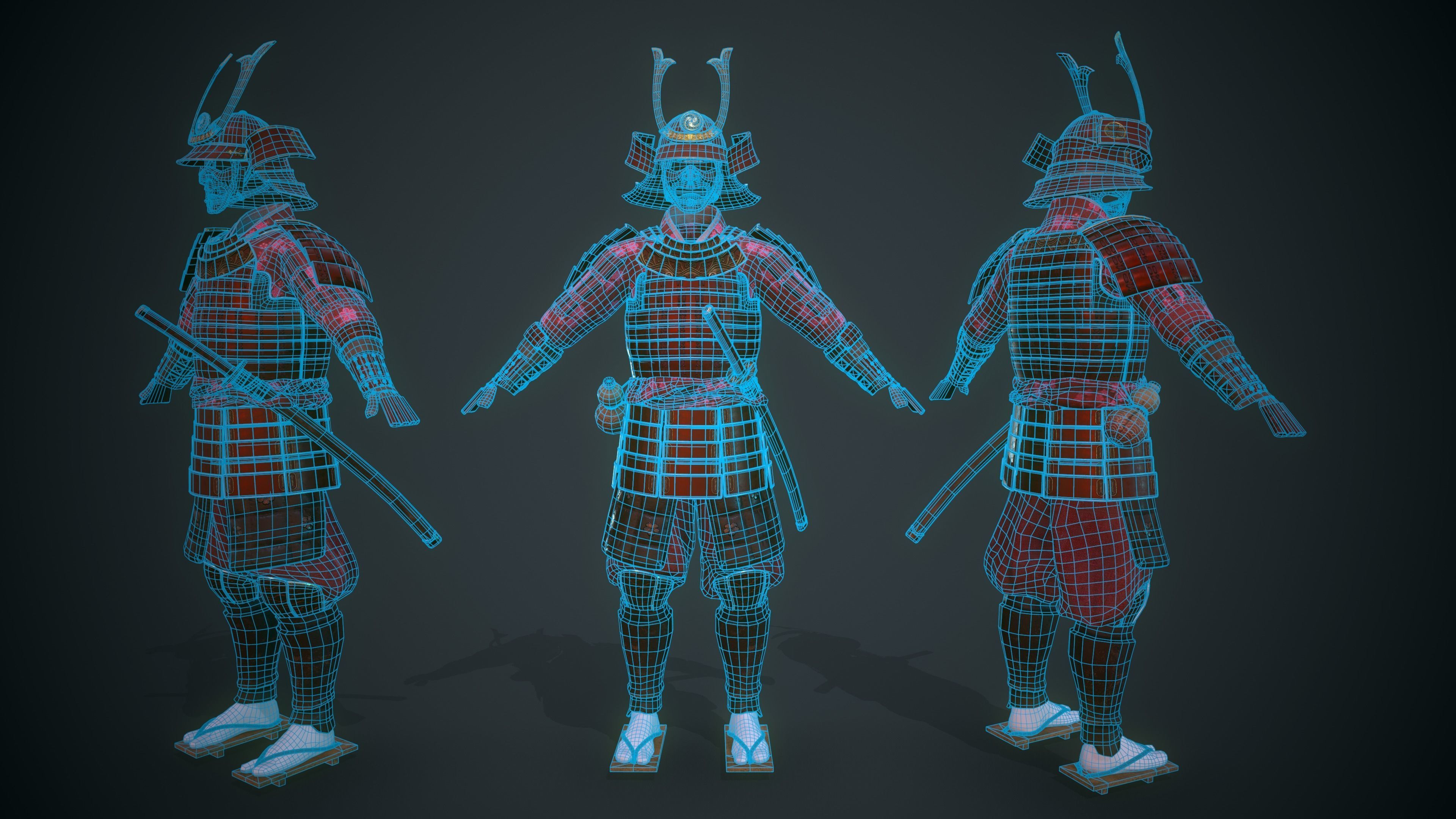 3D model Samurai armor 3 VR / AR / low-poly | CGTrader