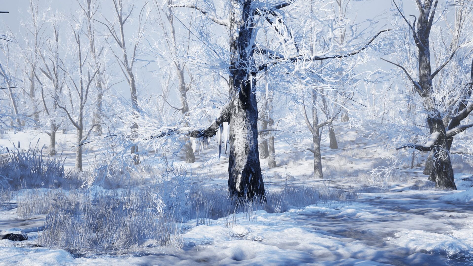 3D model Dynamic Winter Environment Unreal Engine VR / AR / low-poly ...