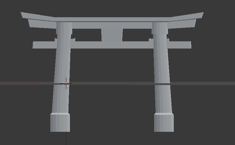 Fuji-like mountain and Toori gate free VR / AR / low-poly 3D model ...