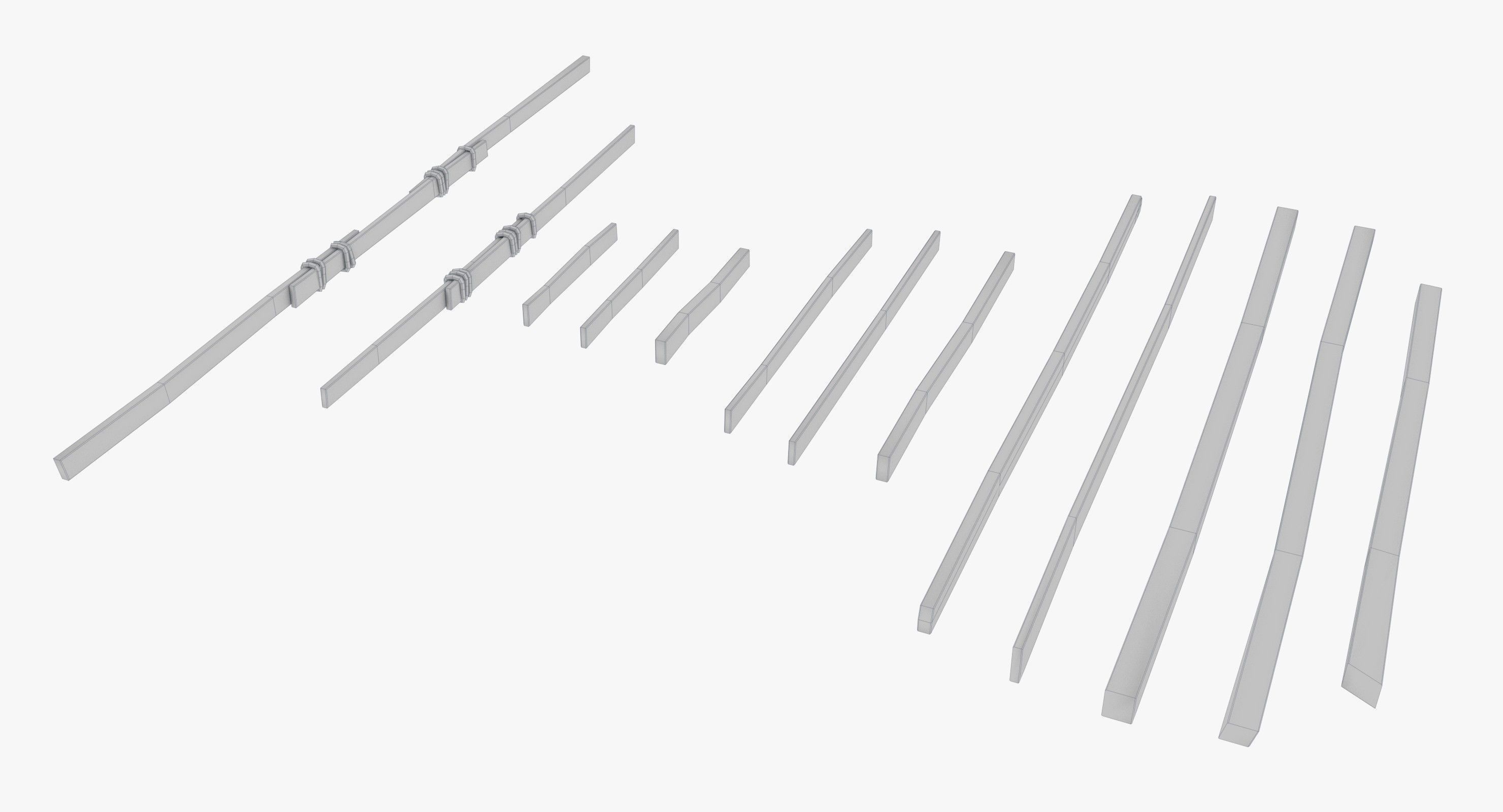 3D model Modular Wooden Stakes and Planks Asset VR / AR / low-poly ...