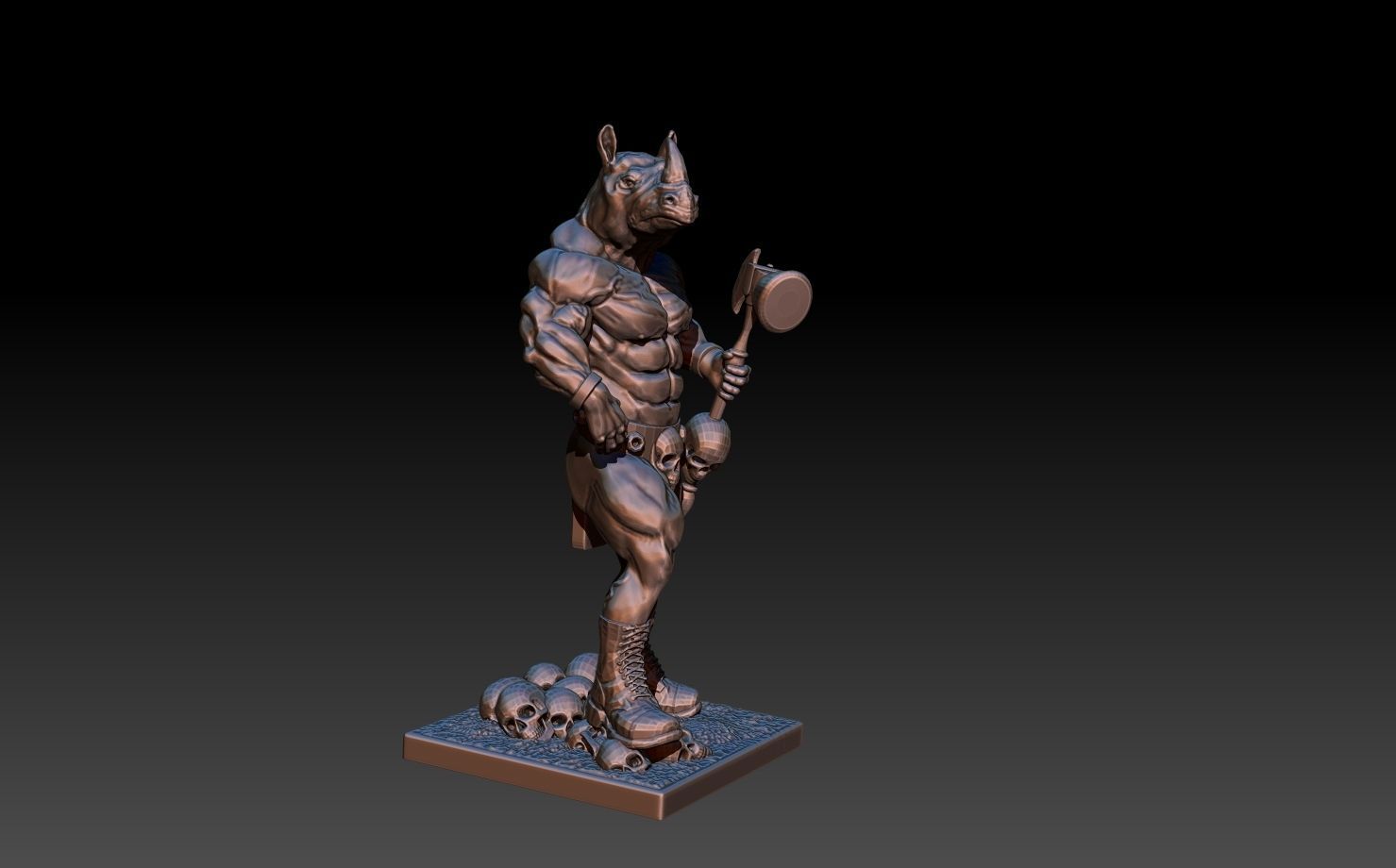 rino bodybilding Powerlifting stl sla 3D model 3D printable | CGTrader