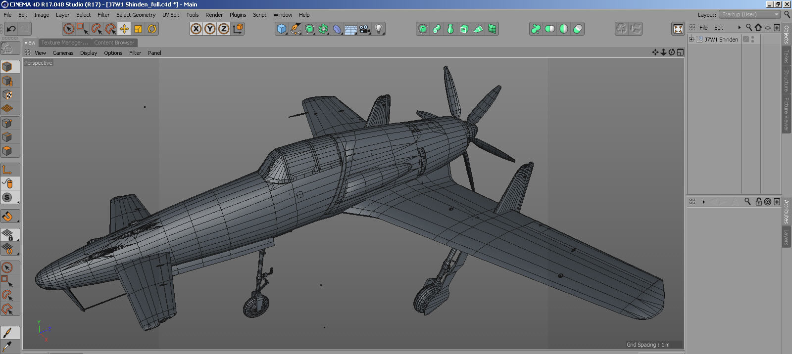 Kyushu J7W1 Shinden 3D model | CGTrader