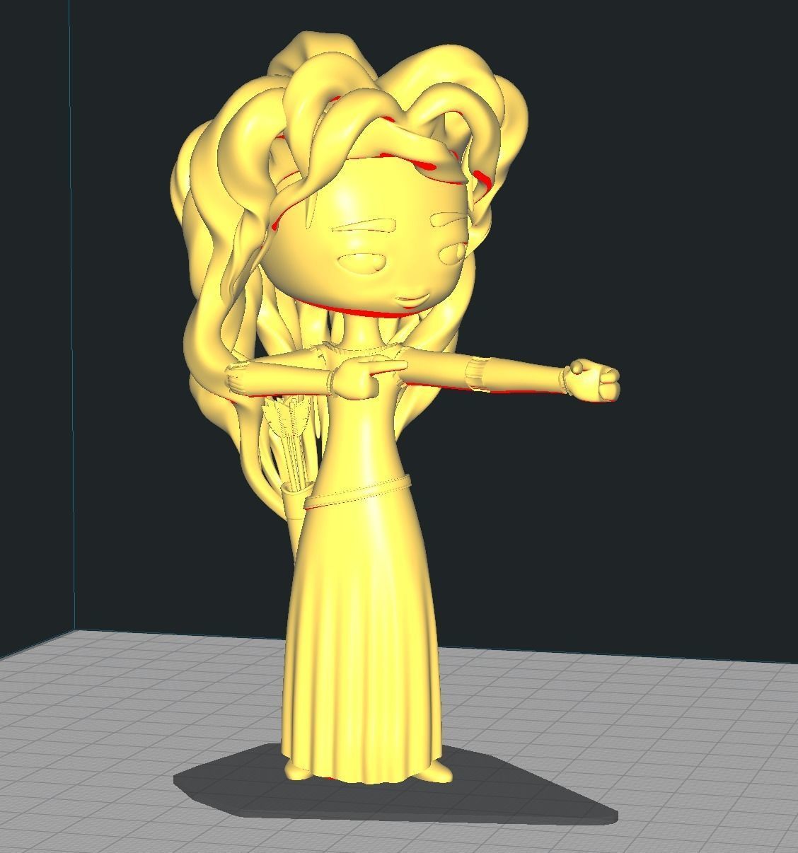 Merida girl in dress 3D model 3D printable | CGTrader