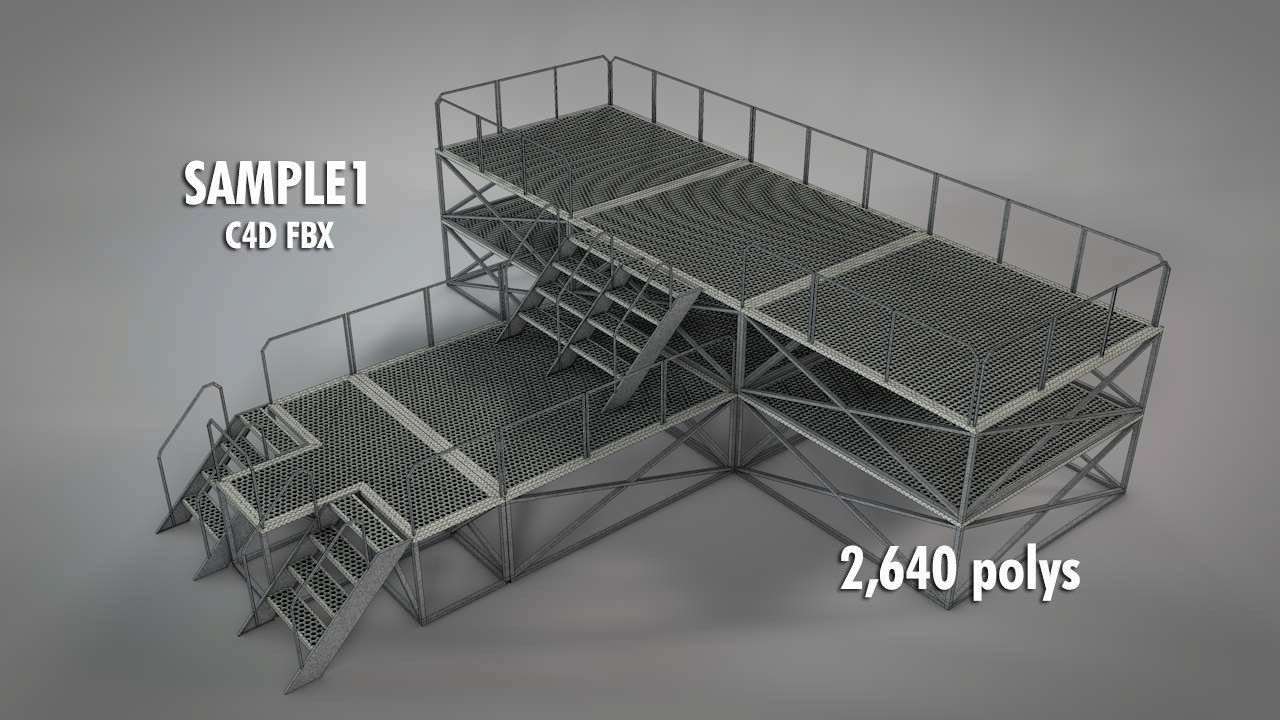 3D model Galvanized Metal Stages VR / AR / low-poly | CGTrader
