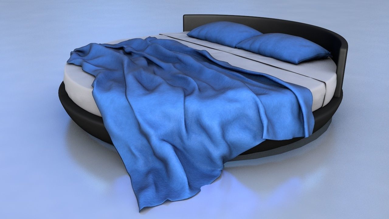 Round Bed free 3D model | CGTrader