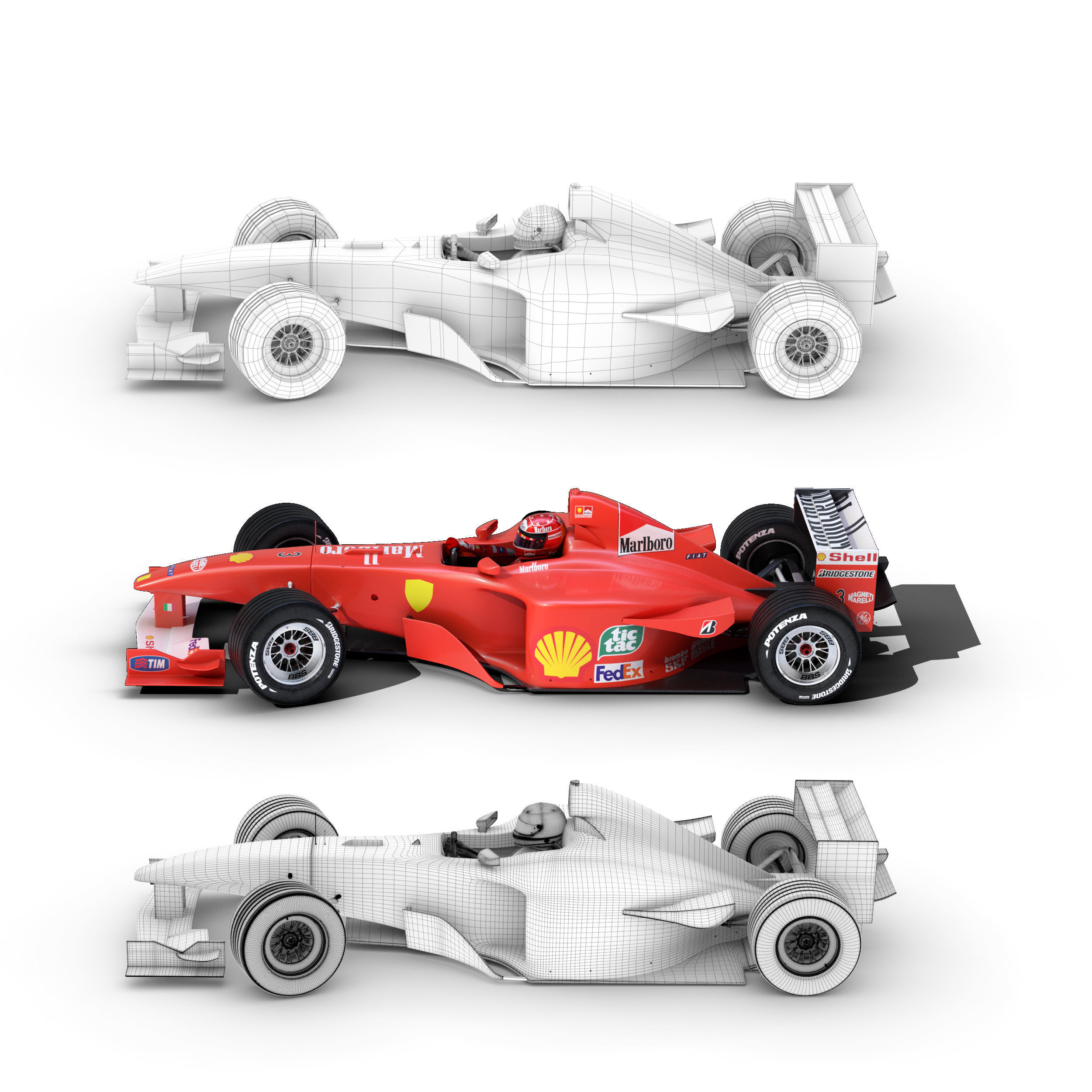 3D model Formula 1 2000 VR / AR / low-poly rigged | CGTrader