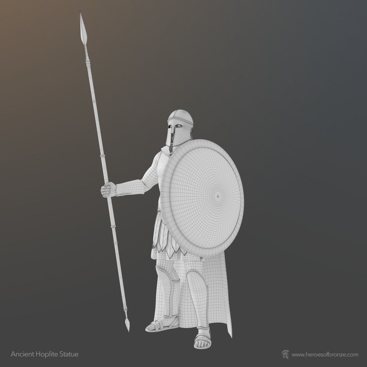 Ancient Greek Hoplite Statue 3D model | CGTrader