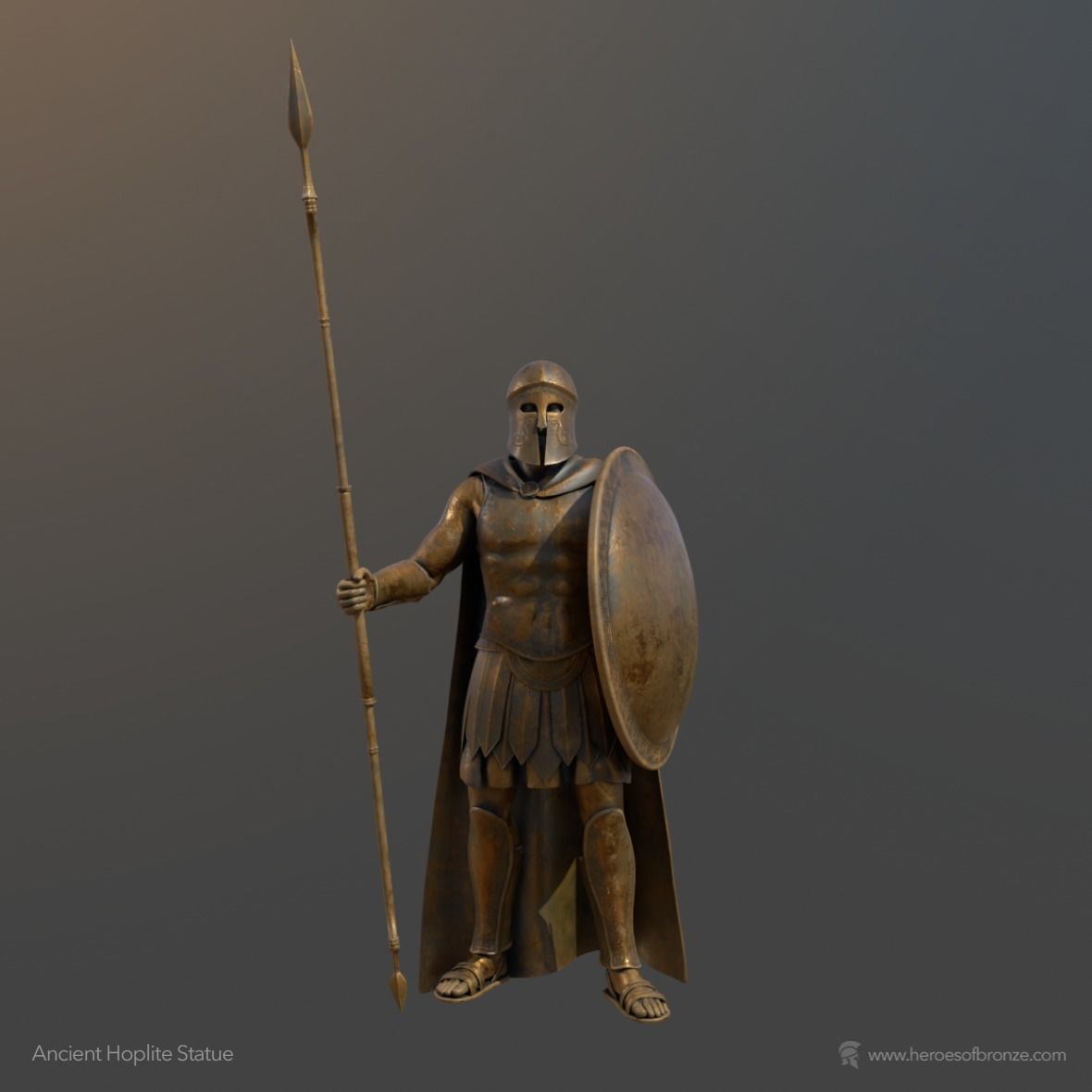 Ancient Greek Hoplite Statue 3D model | CGTrader