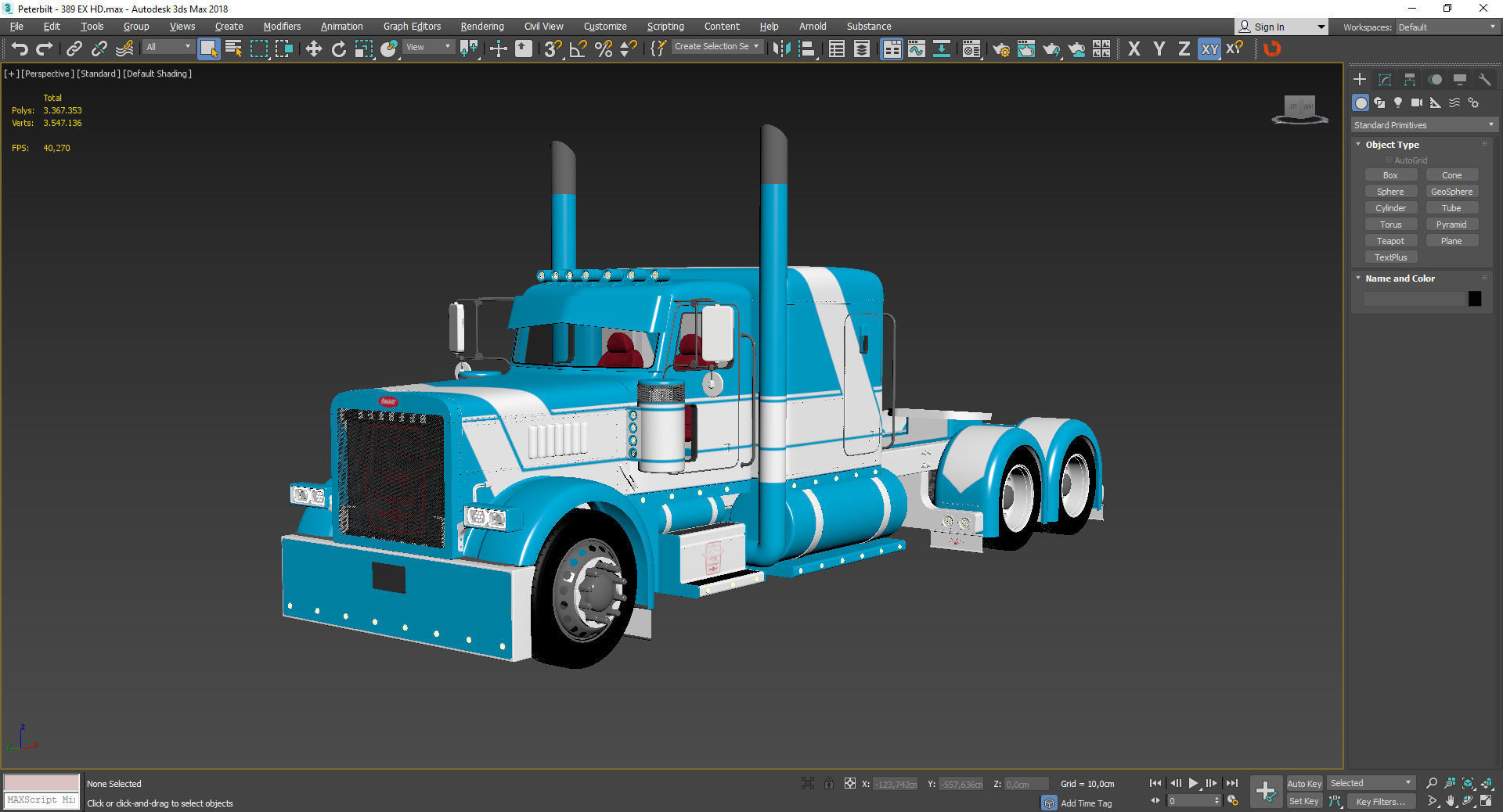 Peterbilt - 389 - EXHD - Blue 3D model | CGTrader