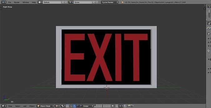 Exit Sign free VR / AR / low-poly 3D model | CGTrader