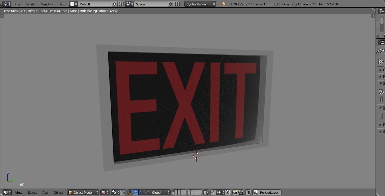 Exit Sign free VR / AR / low-poly 3D model | CGTrader