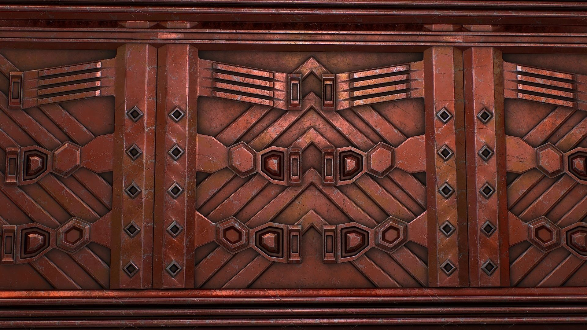 Texture PBR tileable fantasy metal wall textures with relief VR / AR ...