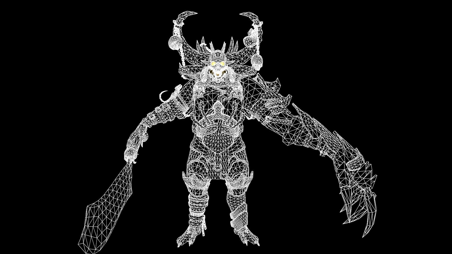 3D model Butcher demon with horns VR / AR / low-poly rigged animated ...