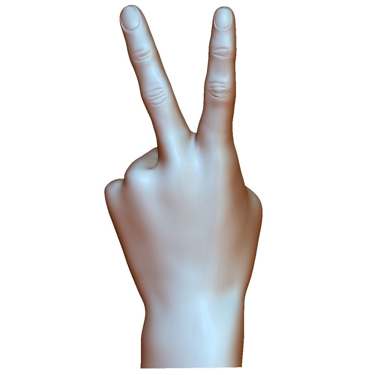 Victory sign hand male - 3D printable model 3D model 3D printable ...